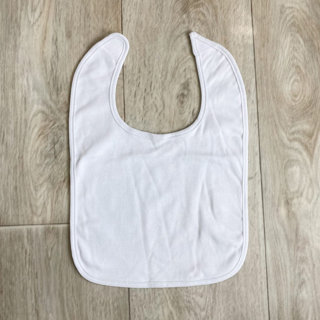 Large 2-Ply Interlock White Baby Bib - Cotton Creations