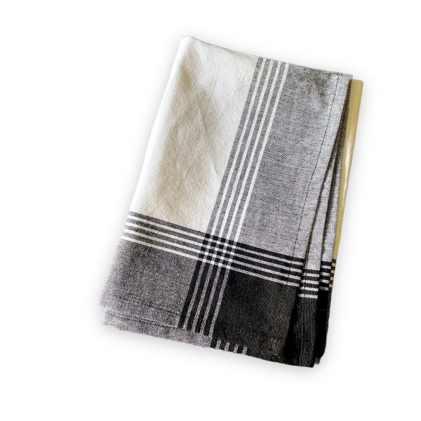 Colored Border White Tea Towel with Loop - 20" x 29" - Cotton Creations